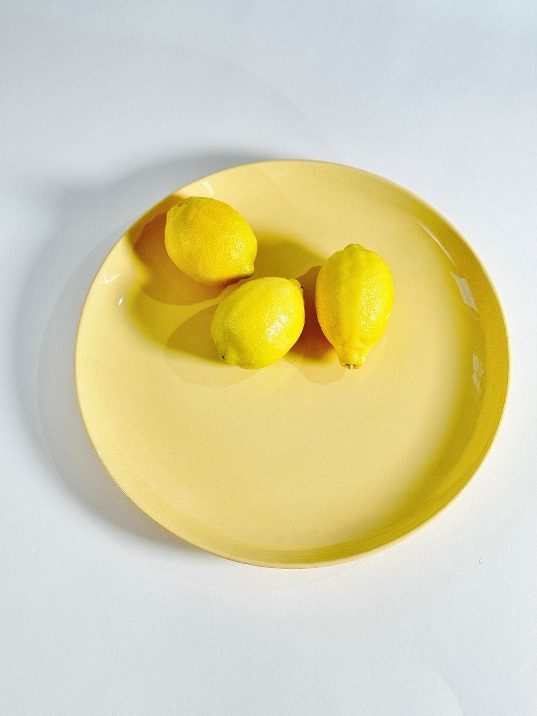 Mid Century Large Serving Platter Bali Hai RARE Pastel Yellow Round ...