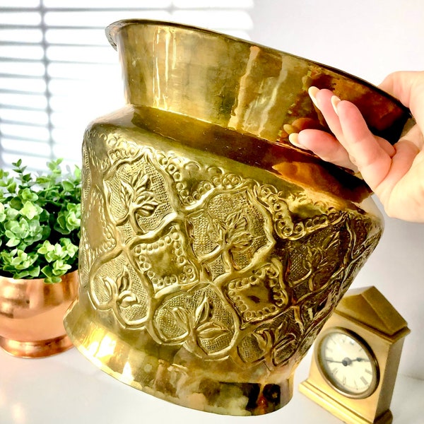 Large Brass Planter Etsy