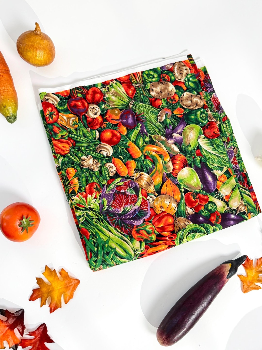 Vintage VIP Cranston Vegetable Fabric by Joan Messmore – 1980s Harvest ...
