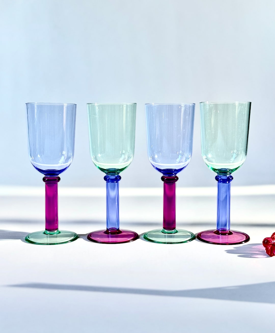 RARE 4 Precisioncraft Acrylic Wine Glass Cups Set, Vintage Memphis ...