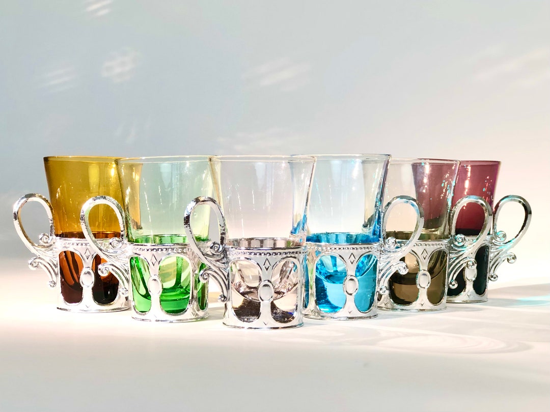 Vintage MCM Colored Shot Glasses Multicolor Set of 6 Retro - Etsy