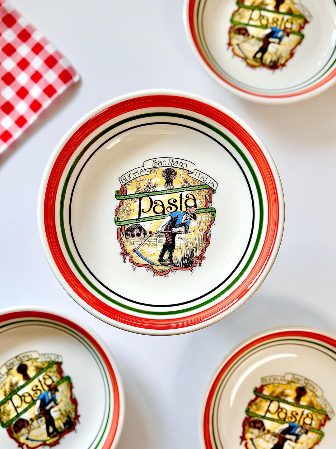 Vintage San Remo Pasta Bowls by TRE CI for Himark, Set of 4 Italian ...