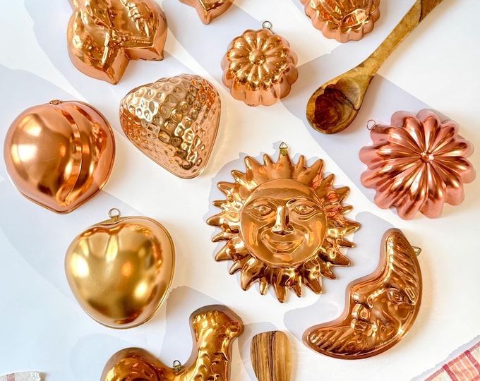 Vintage Copper Moulds Fruit Shaped Sold INDIVIDUALLY, Baking Tins ...