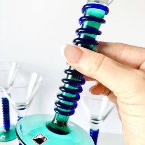 Vintage Atelier Morava Art Glass Wine Glasses Set: Hand-blown Spiral ...