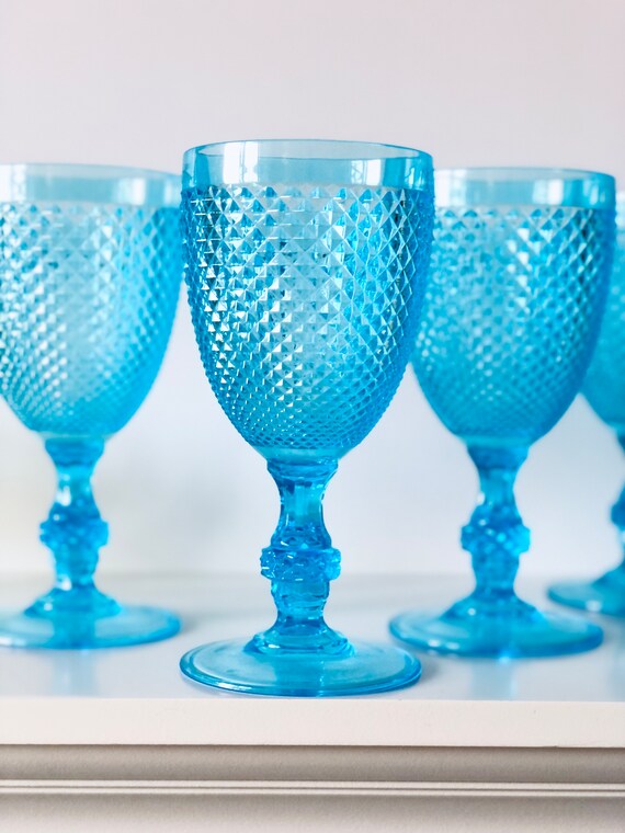 Blue plastic goblets store