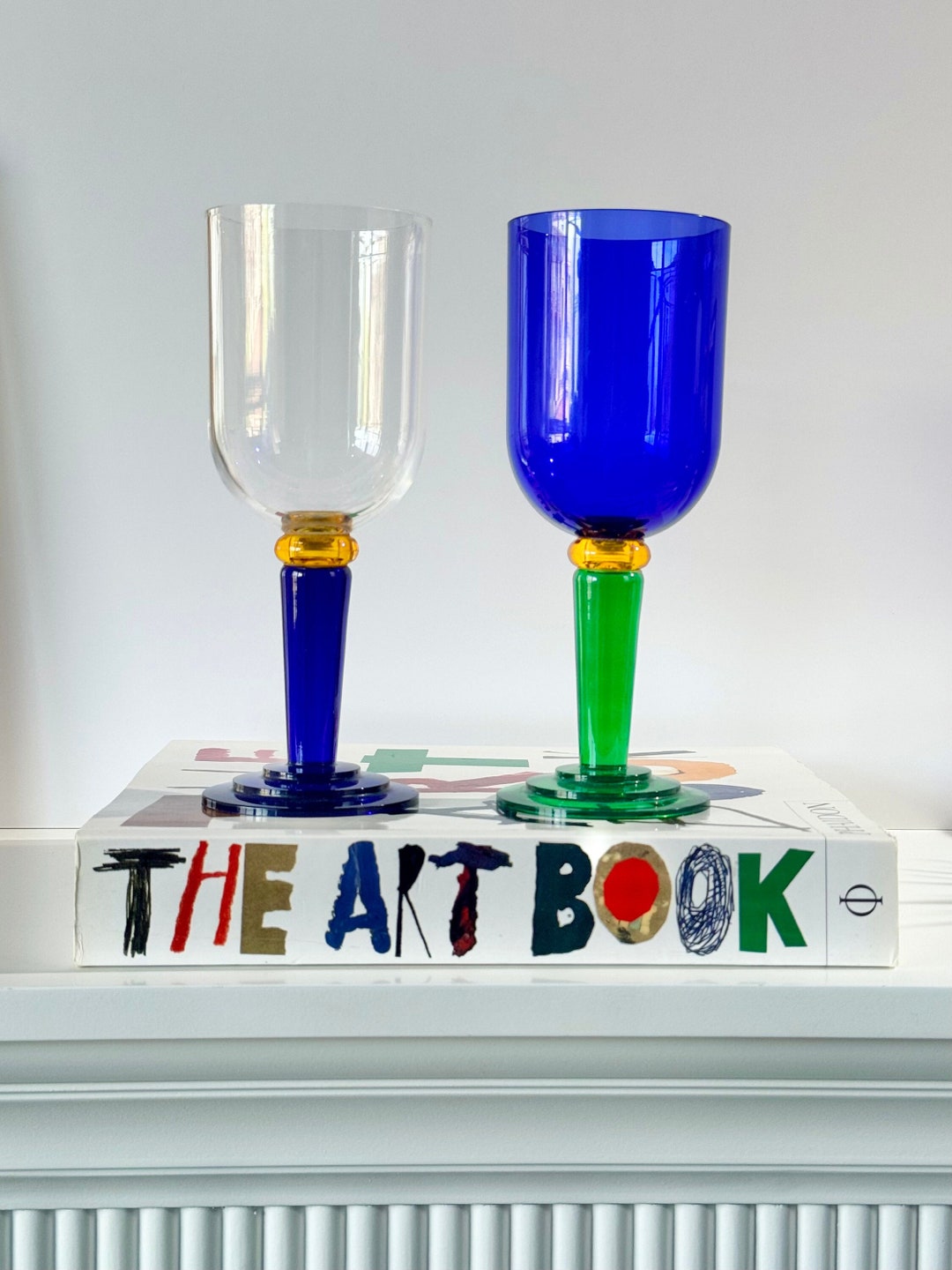 Vintage Acrylic Wine Glass Cups, Set of 2 Retro Memphis Postmodern ...