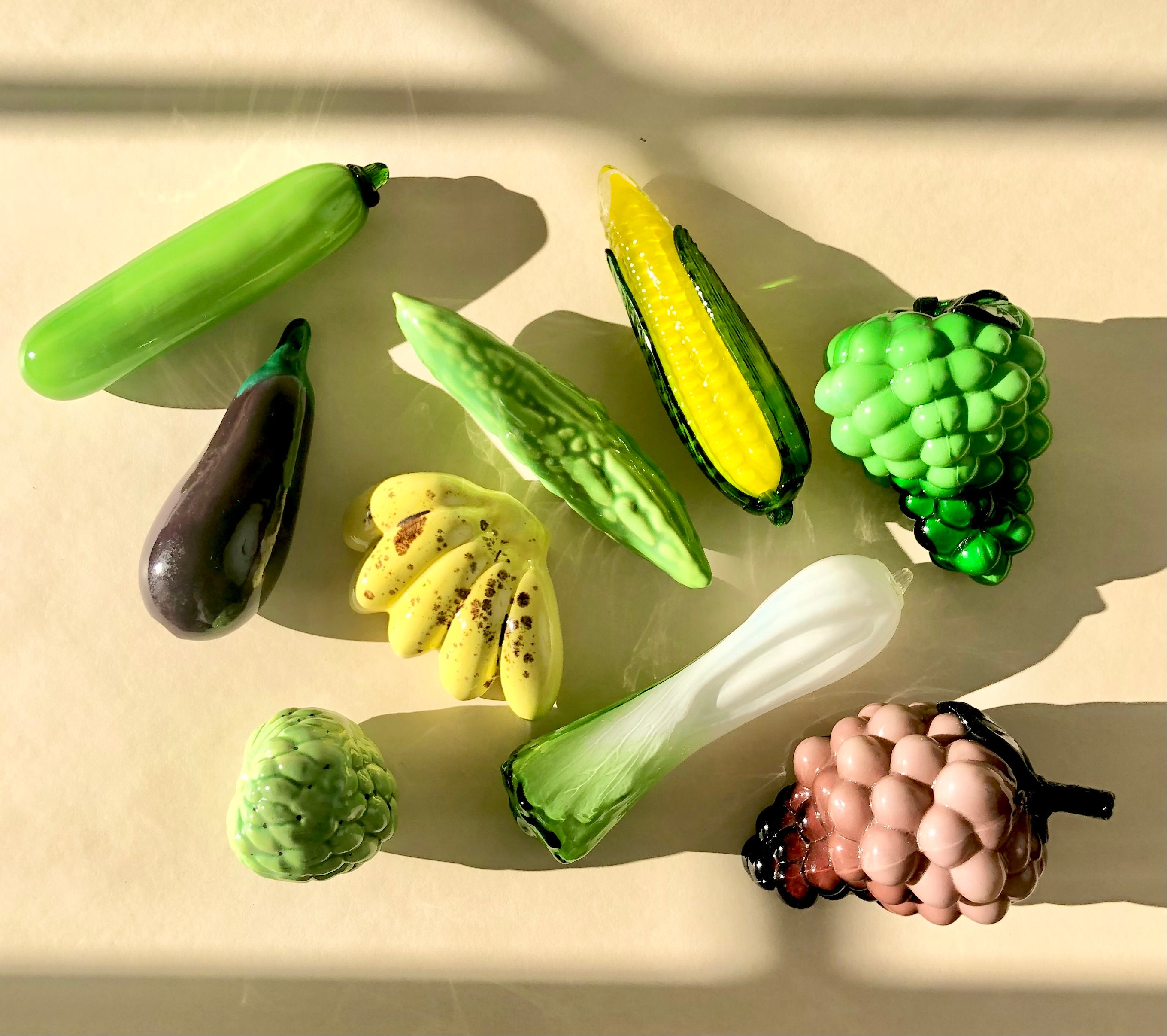 Vintage Fruit & Vegetables Kitchen Decor Hand Blown Glass and - Etsy