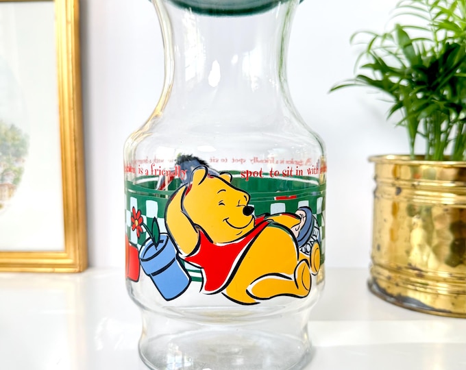 Vintage Winnie the Pooh Water Carafe With Lid, Vintage Disney Winnie ...