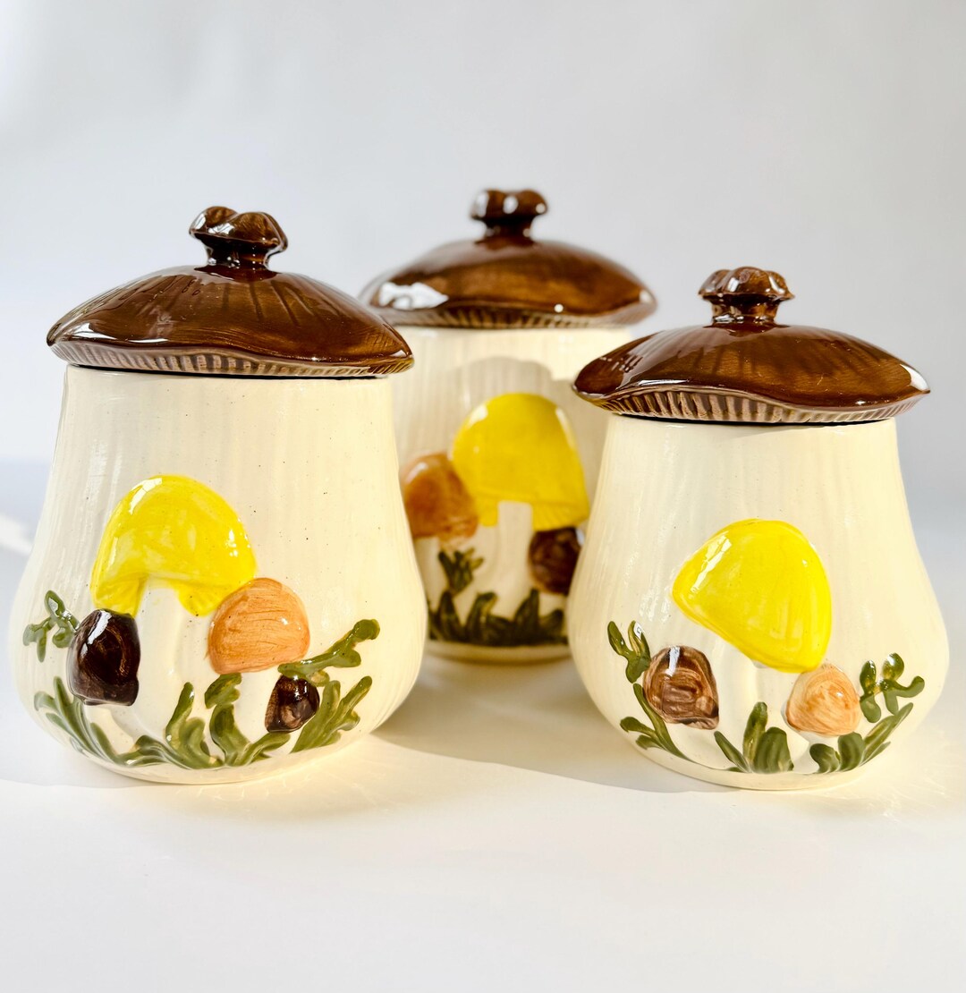 Arnels Mushroom Canisters Vintage Ceramic Merry Mushroom Jars Fungi Kitchen Gift, Toadstool ...