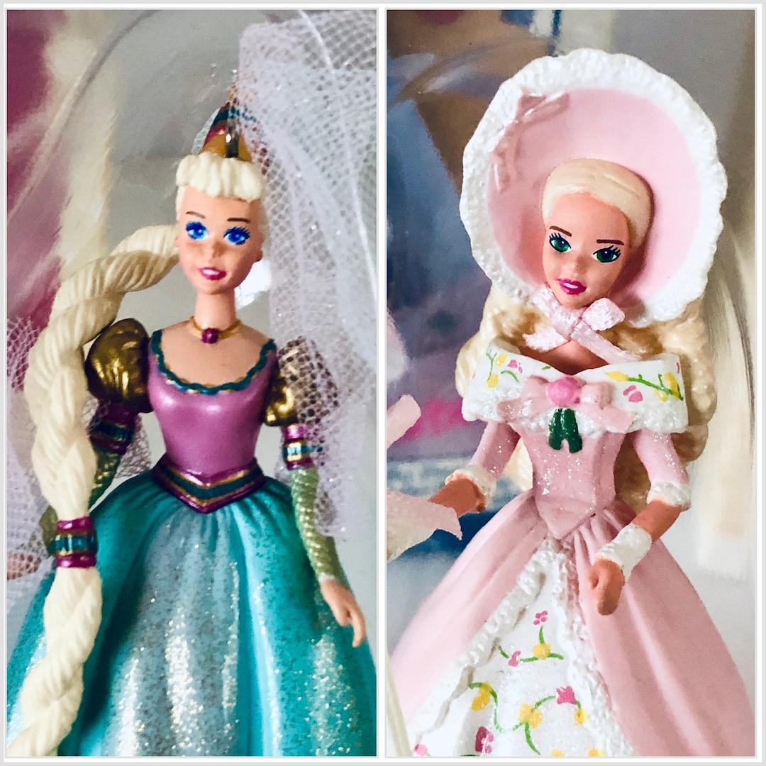 Vintage Barbie Tree Ornaments 1997 Little Bo Peep Doll, Rapunzel Barbie ...