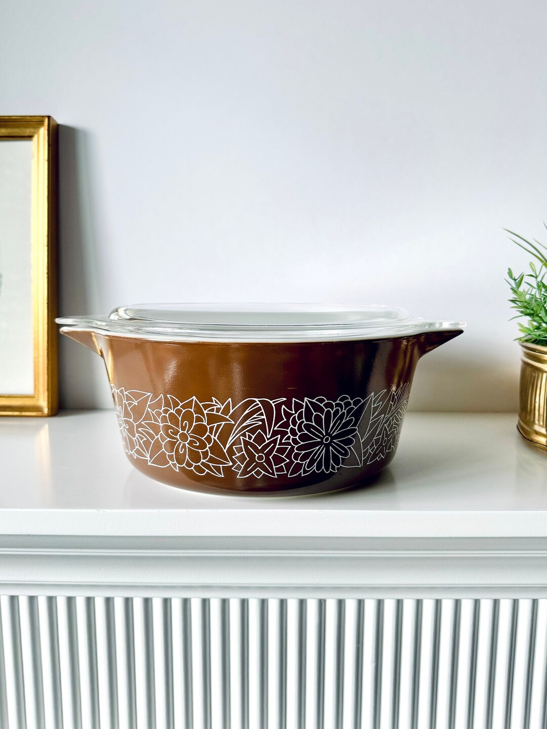 Vintage PYREX Woodland Brown Casserole Dish With Glass Lid 1978 ...