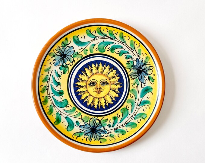 Celestial Sun Plate Hand Painted Vintage Pottery Plate, Sun Decor ...