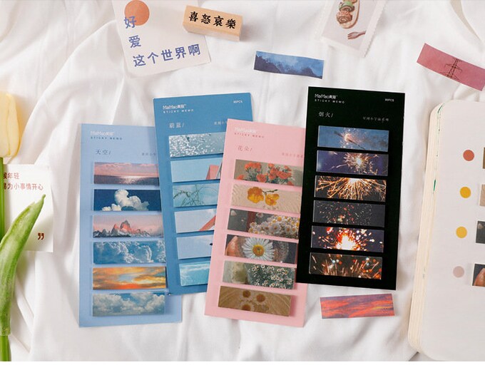 Beautiful Scenery Series Sticky Notes, Daisy Flower/ocean/fireworks ...