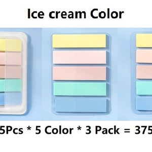 Set for 3 Pack Color Divider Note Sticker, Transparent Page Flags in ...