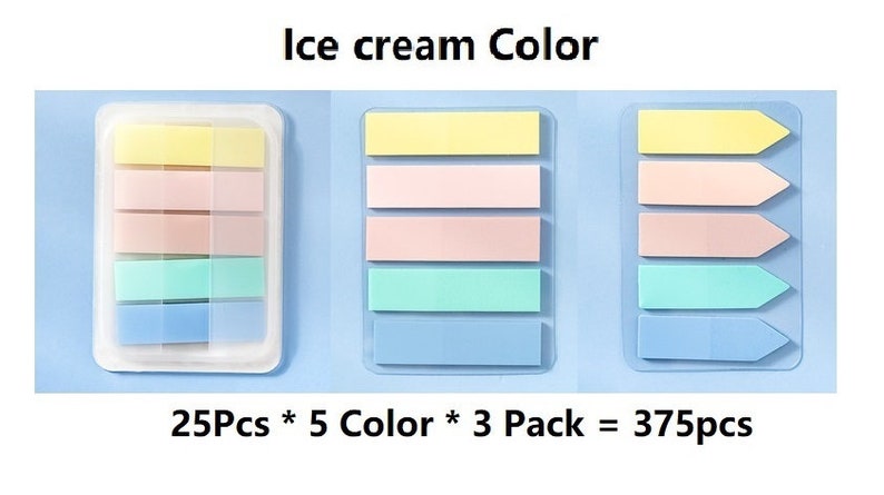 Set for 3 Pack Color Divider Note Sticker Transparent Page - Etsy