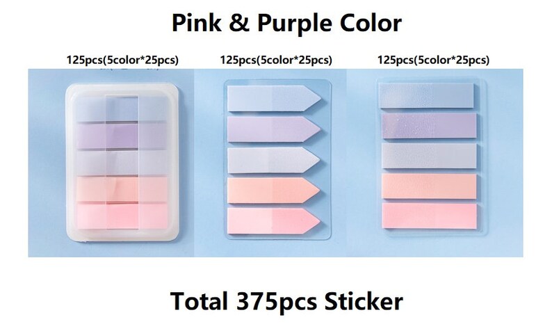 Set for 3 Pack Color Divider Note Sticker Transparent Page - Etsy