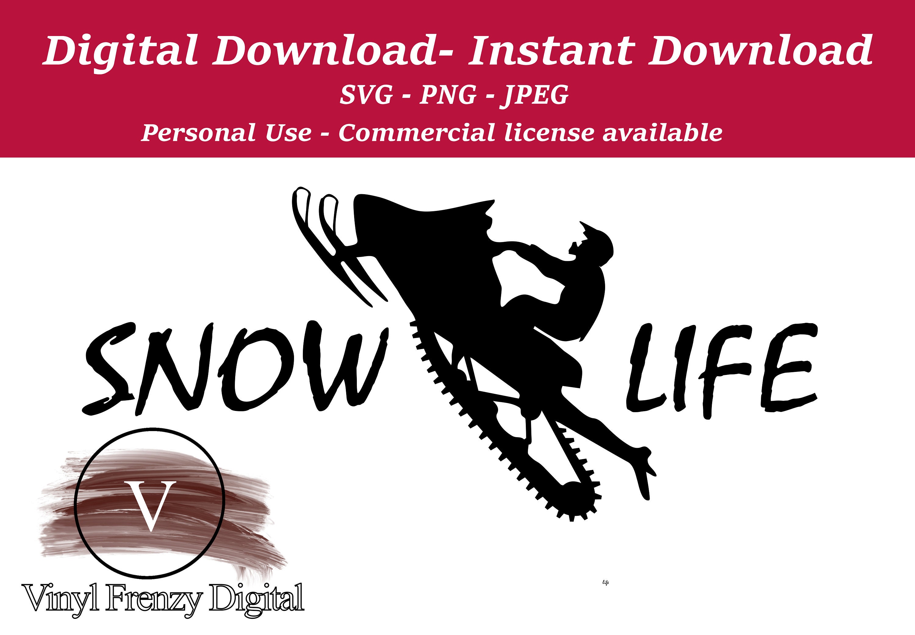 Snow Life Snowmobile Lover Png Svg Jpeg Digital Download | Etsy