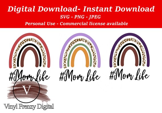 Mom Life Boho Rainbows Digital Design Digital Download Cut | Etsy
