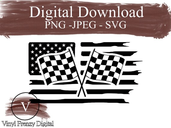 Distressed Flag With Racing Flags Digital Download Cut File - Etsy