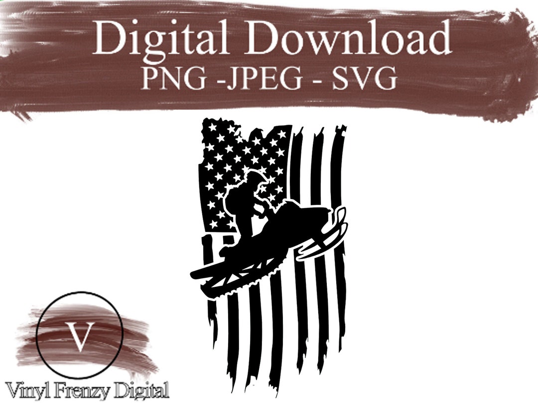 Snowmobile in Flag Digital Download | Digital Download | Snowmobile Cut ...