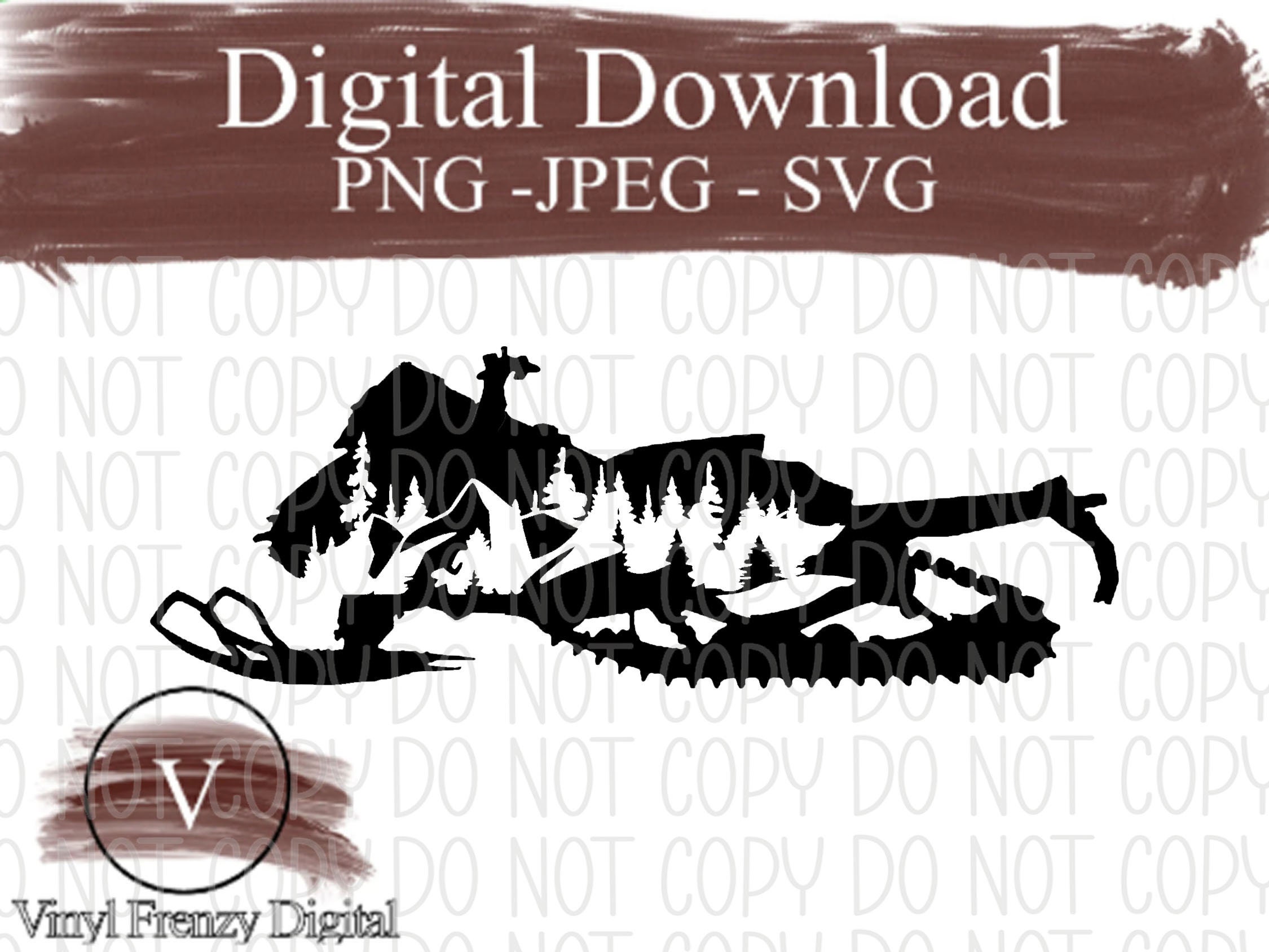 Snowmobile With Trees Digital Download Svg Png Jpeg Decal Design T ...