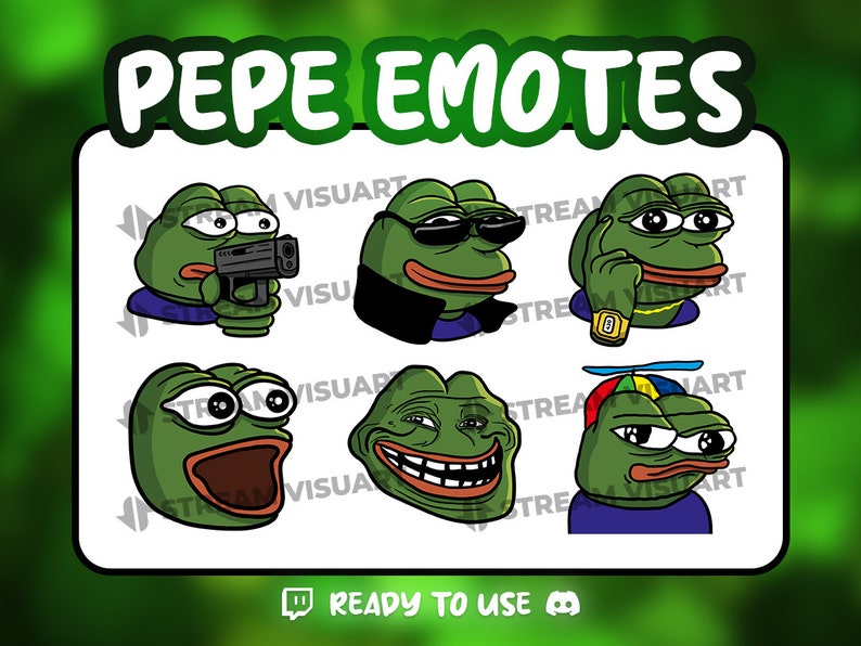 Pepe Emotes Bundle Twitch Discord Youtube Subscriber Lustige - Etsy.de