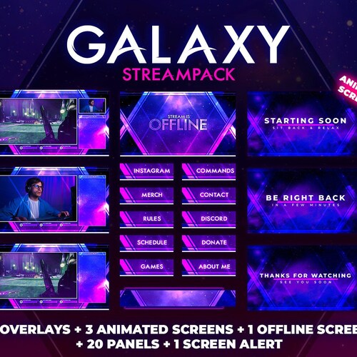 Starry Galaxy Twitch Stream Package - Etsy