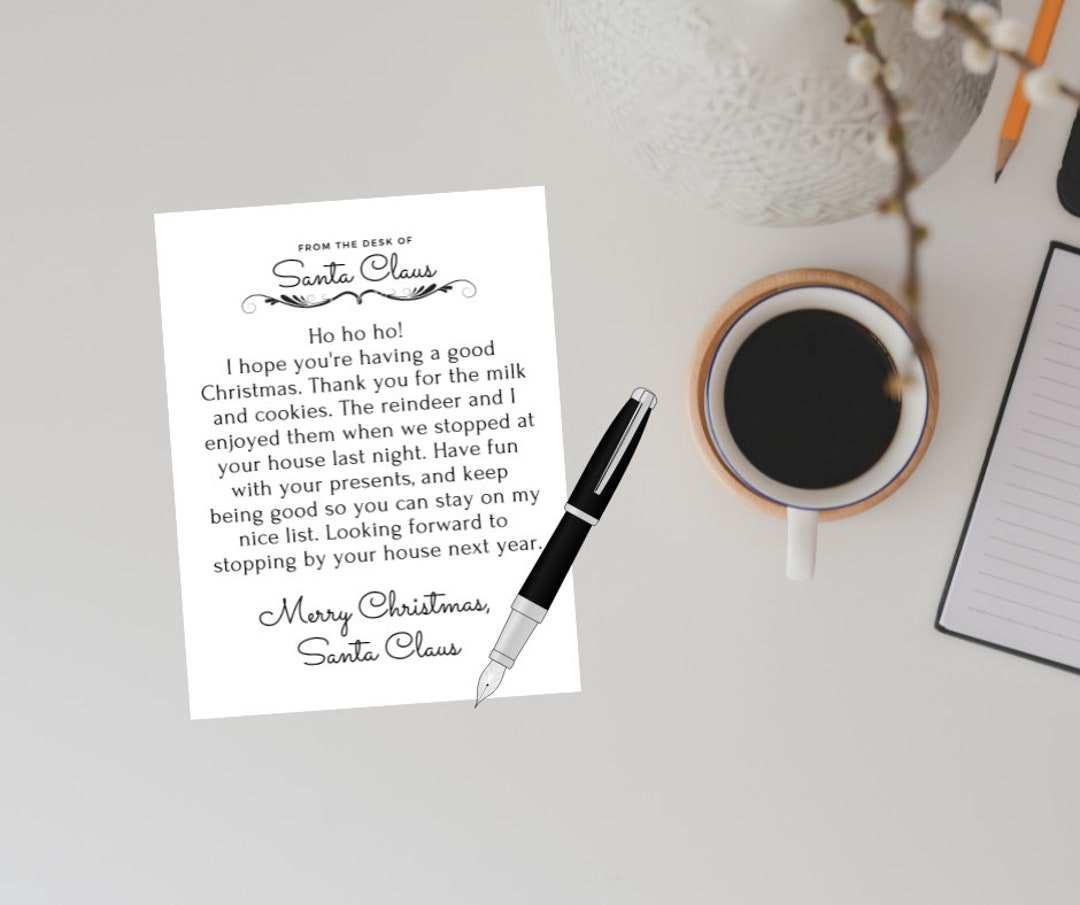 Printable Letter From Santa Digital Instant Download Christmas Print ...