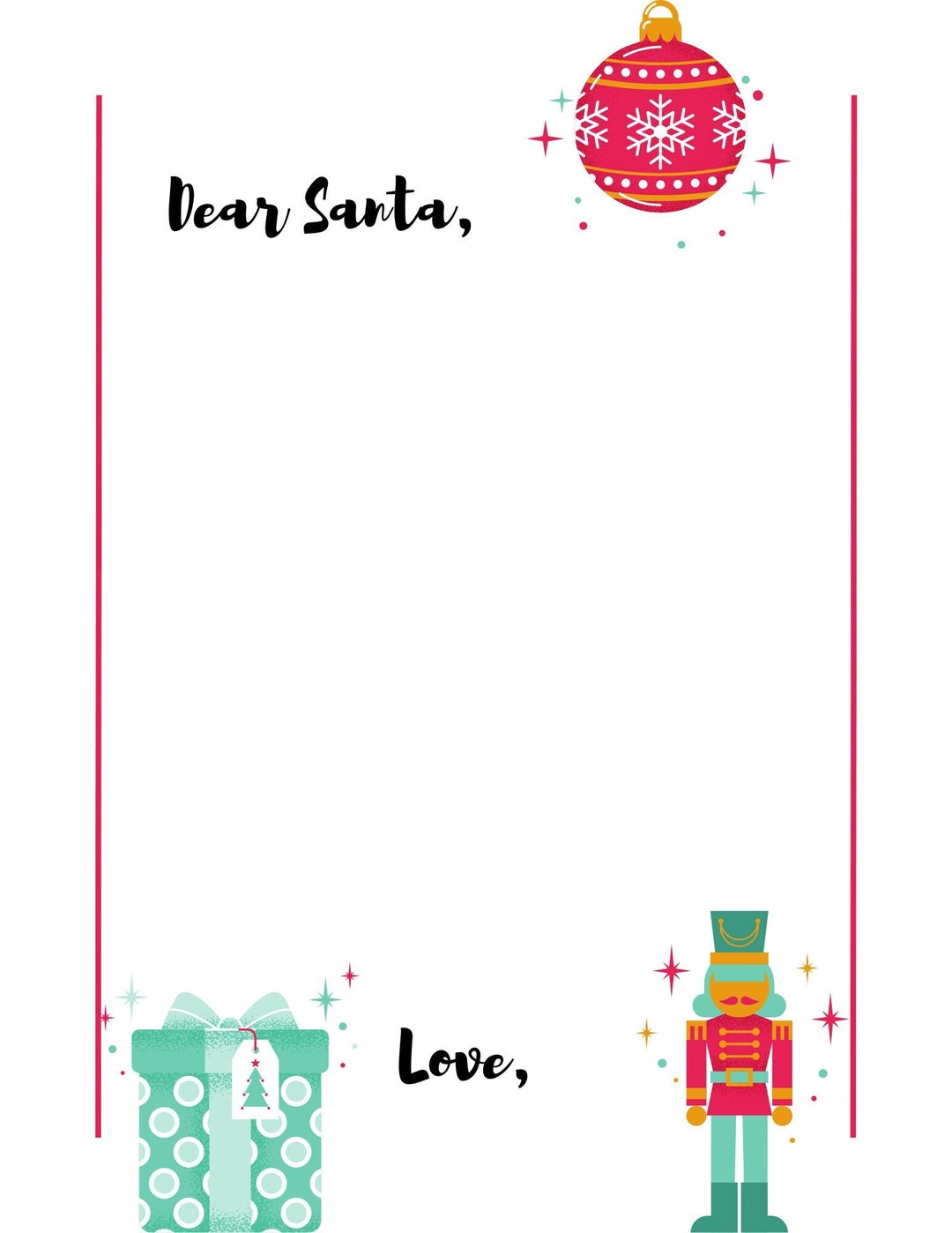Instant Download Letter To/from Santa Digital Printable Santa Letter ...