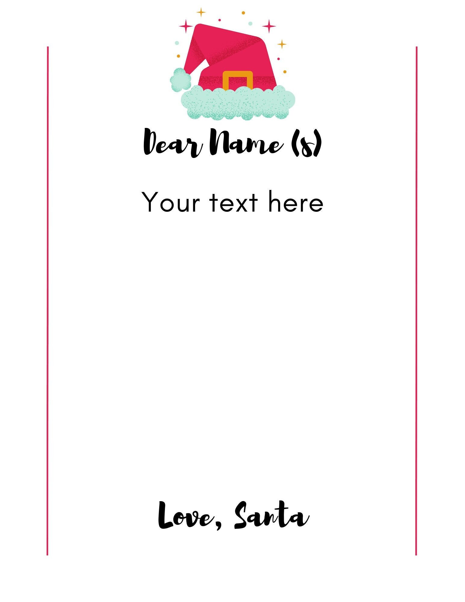 Printable Letter From Santa Digital Instant Download Personalized ...
