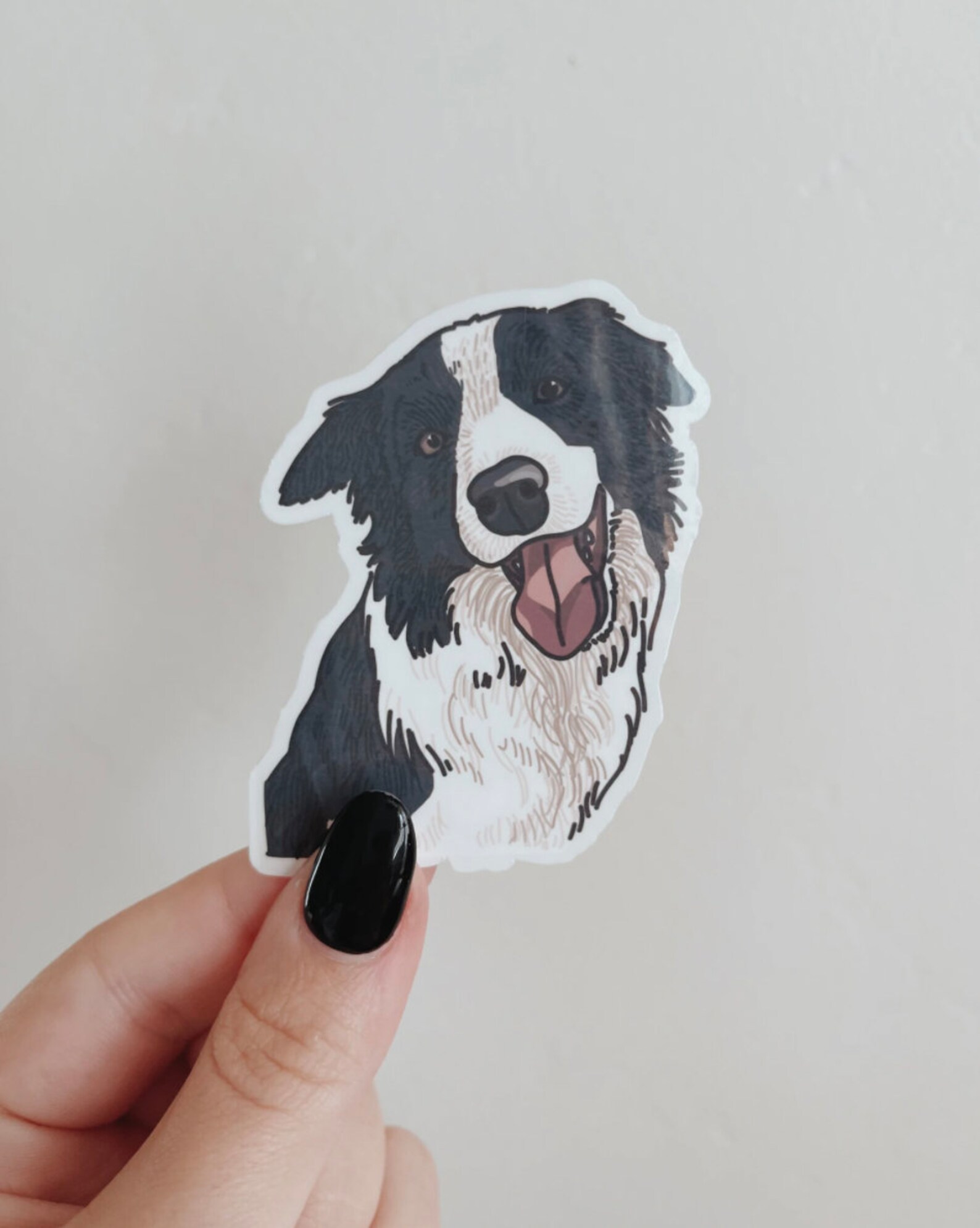 Border Collie Portrait Waterproof Sticker - Etsy