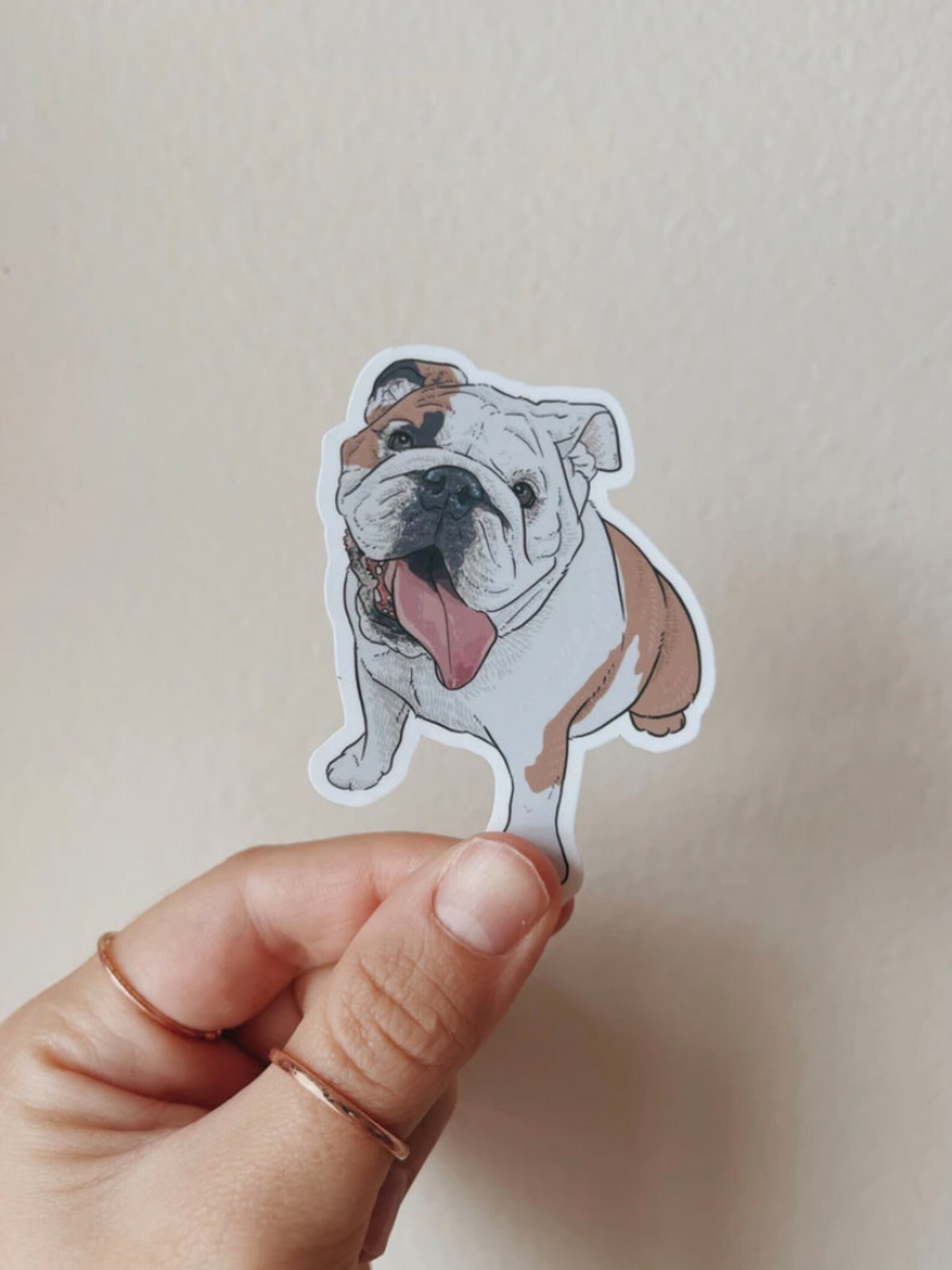 English Bulldog Waterproof Sticker - Etsy
