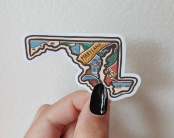 Ocean City Maryland License Plate Sticker, Waterproof Sticker, Eastern ...