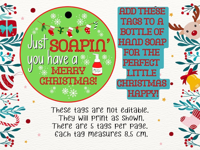 Hand Soap Christmas Gift Tags - Etsy