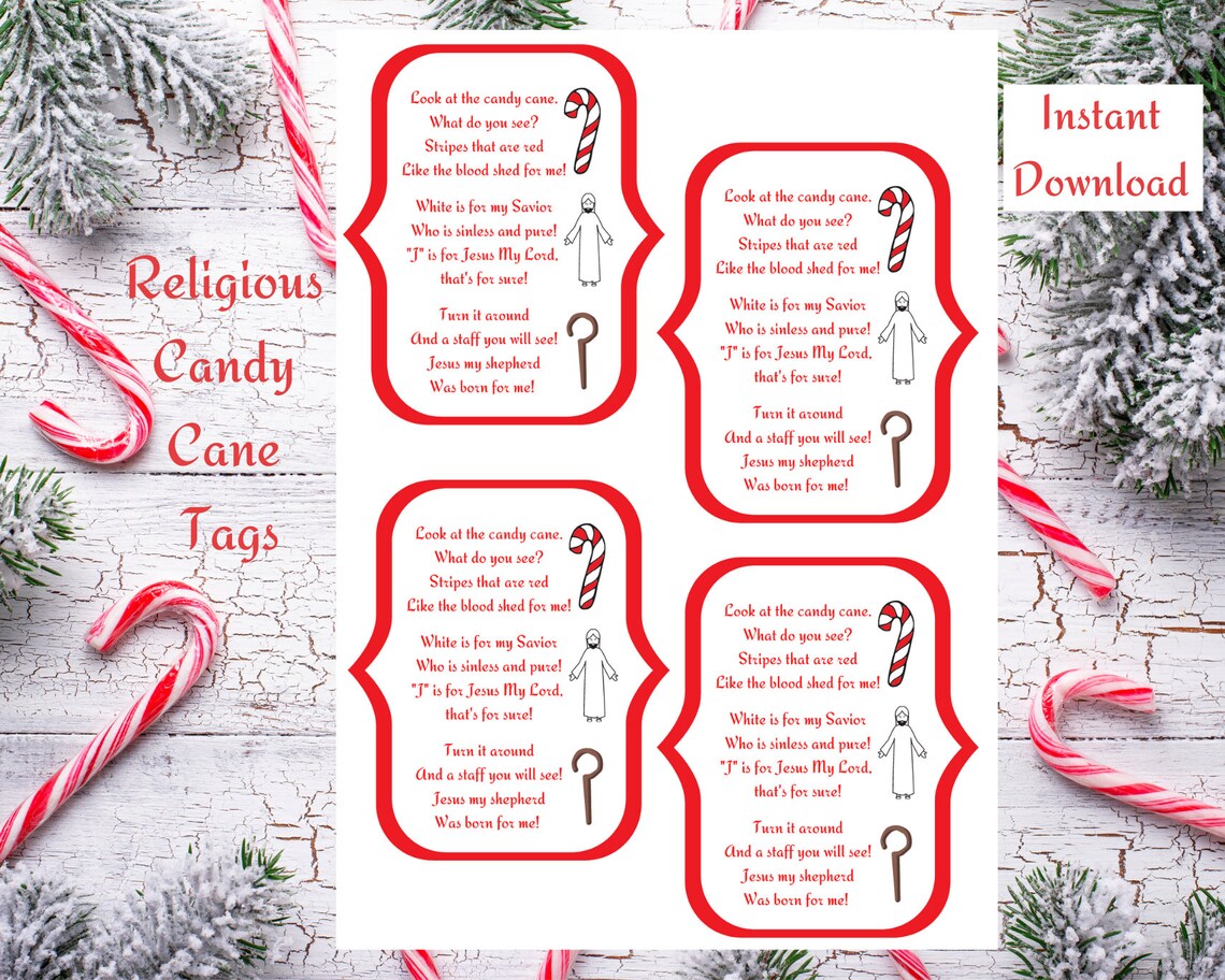 Religious Candy Cane Christmas Tags - Etsy