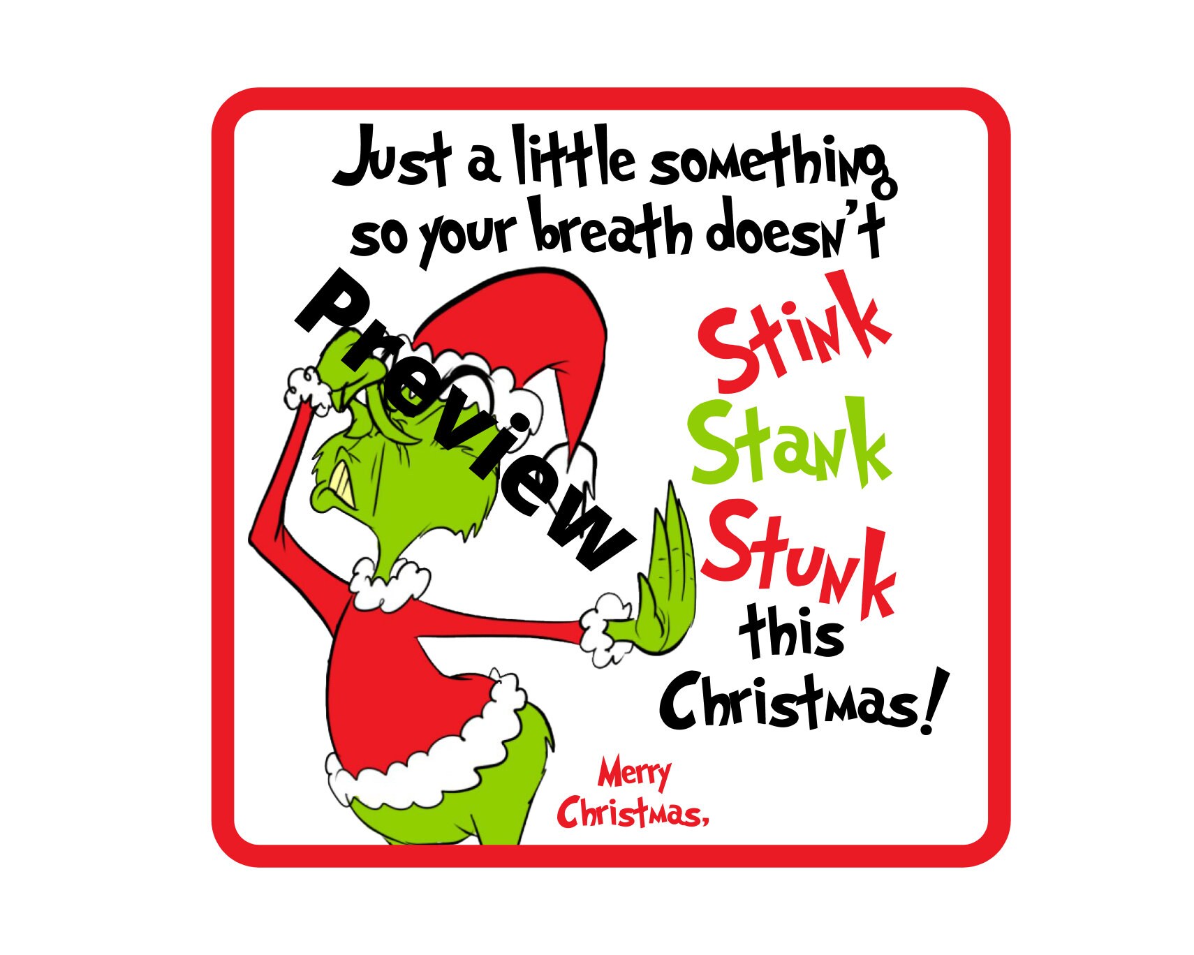 Grinch Gum Tags - Etsy UK