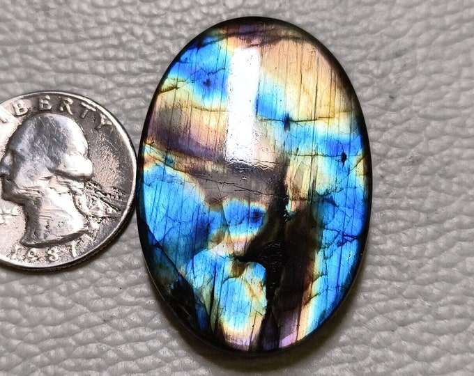 Very Charming ~~ Blue Purple Fire Labradorite Oval Shape Cabochon Size ...