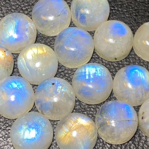 Top Grade Blue Fire Moonstone Round Shape Cabochon High Hand Polished ...