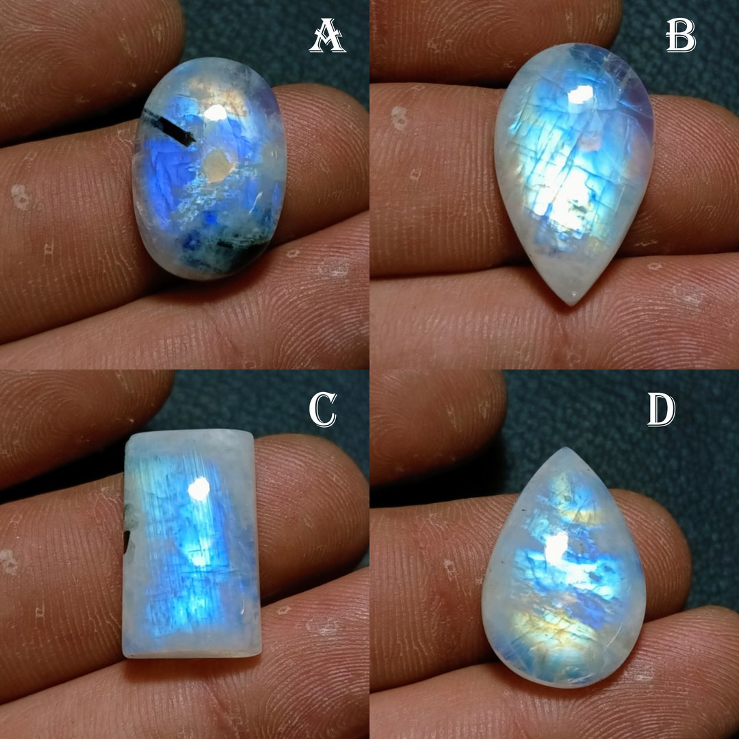 100% Natural Multi Fire Rainbow Moonstone Hand Made Polish Mix Shape ...