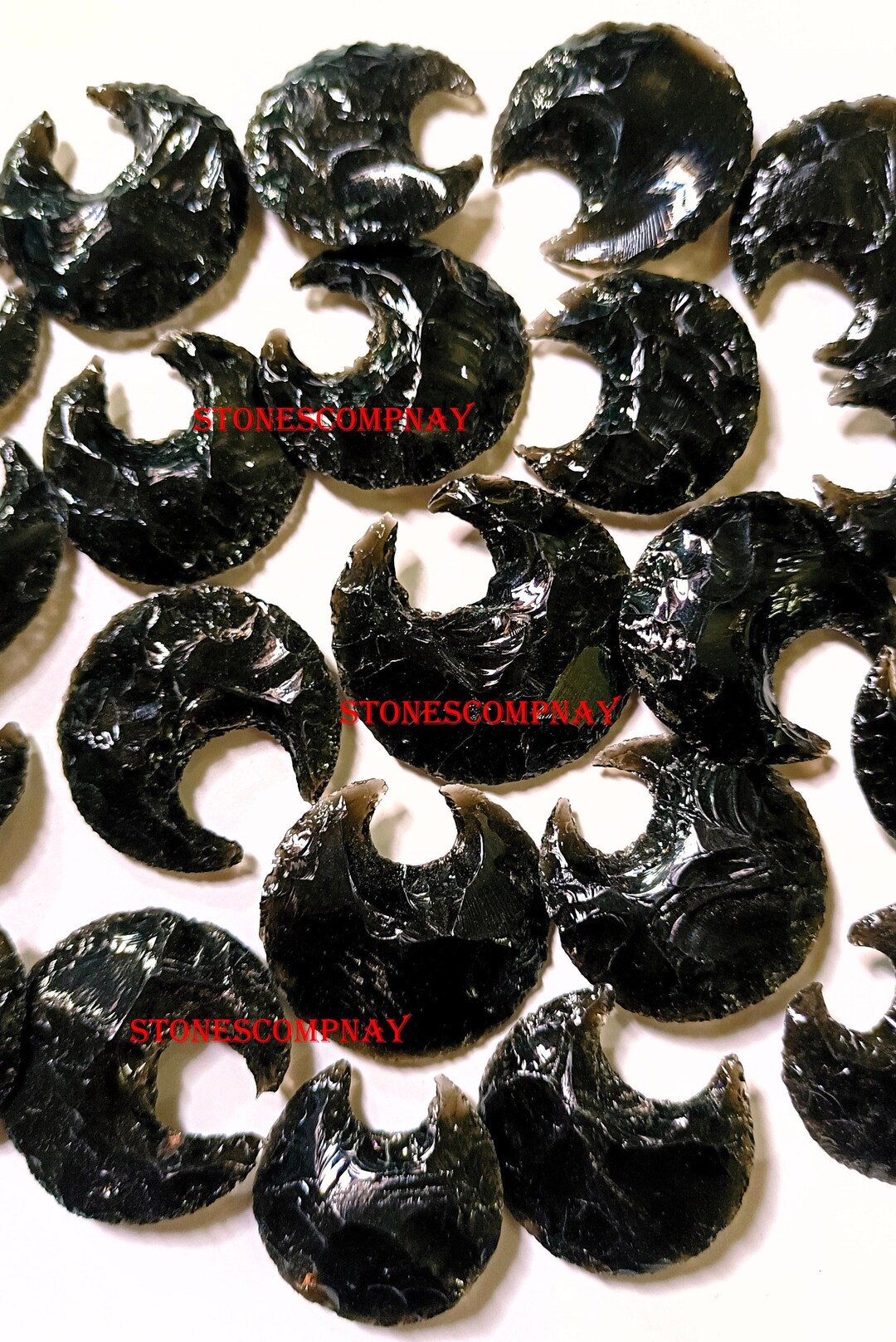 Black Obsidian Moon, Obsidian Moons, Opalite Crystal Moons, Crescent ...