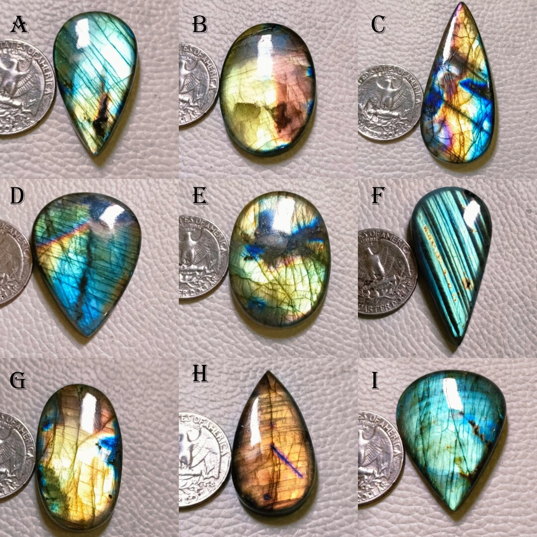 Amazing Blue Fire Labradorite Hand Made Cabochons 100% Natural ...