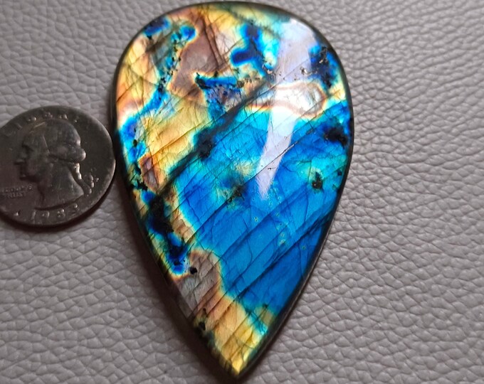 Big Size Very Very Rare Multi Purple Labradorite Gemstone 72x45x6mm ...