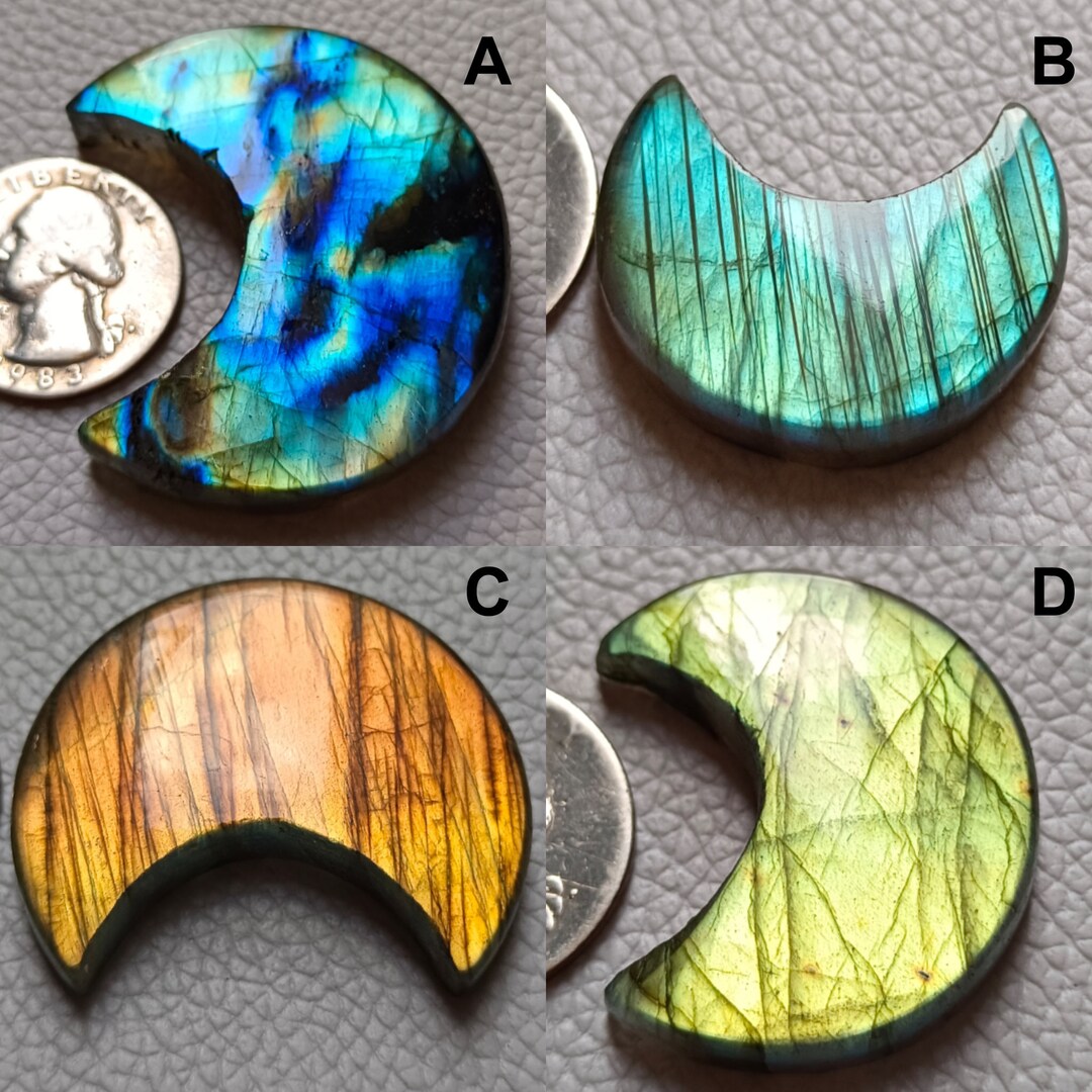Labradorite Crescent Moon, Crescent Moon AAA Quality Multifire ...