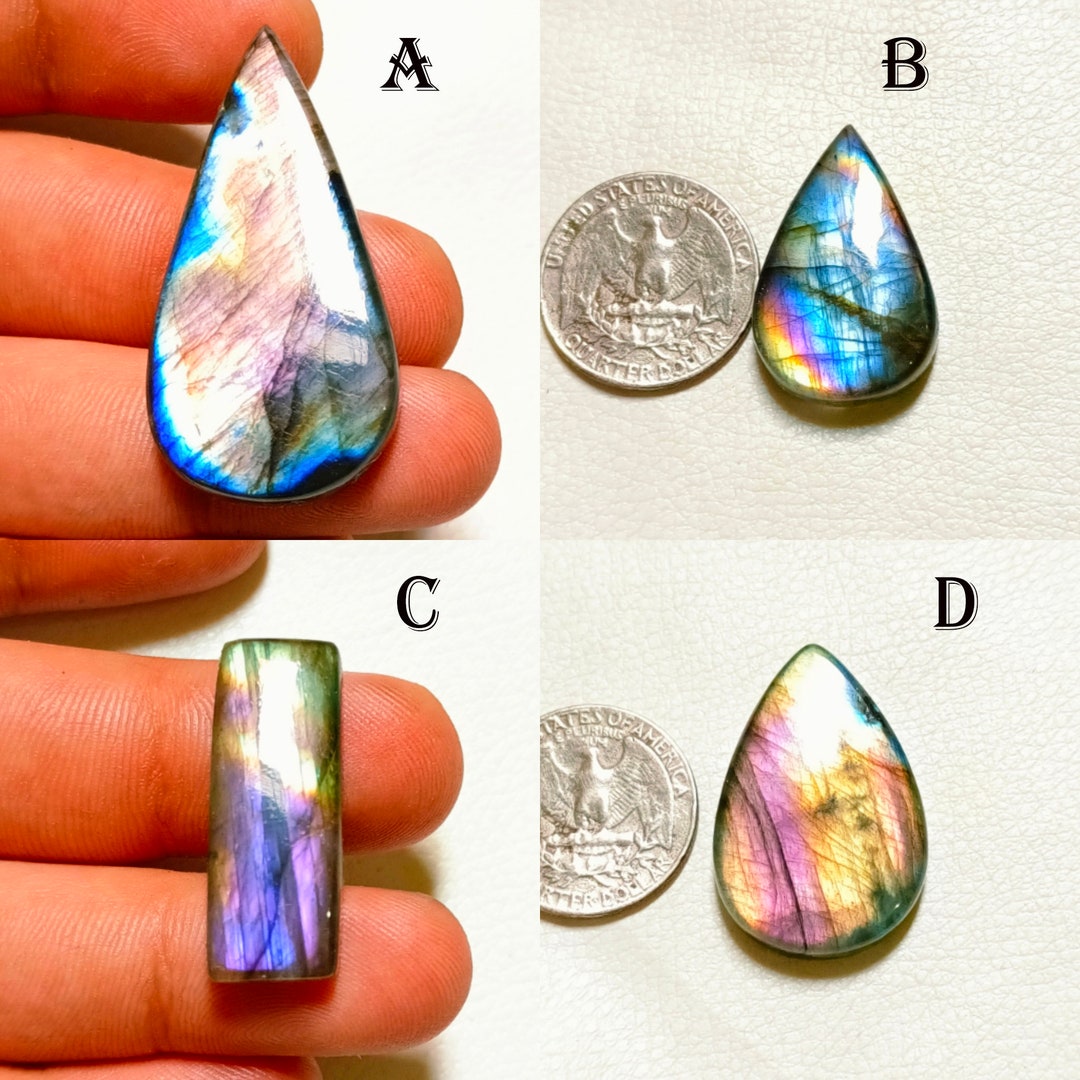Amazing Purple Multi Flash Fire Labradorite Gemstone AAA Quality ...
