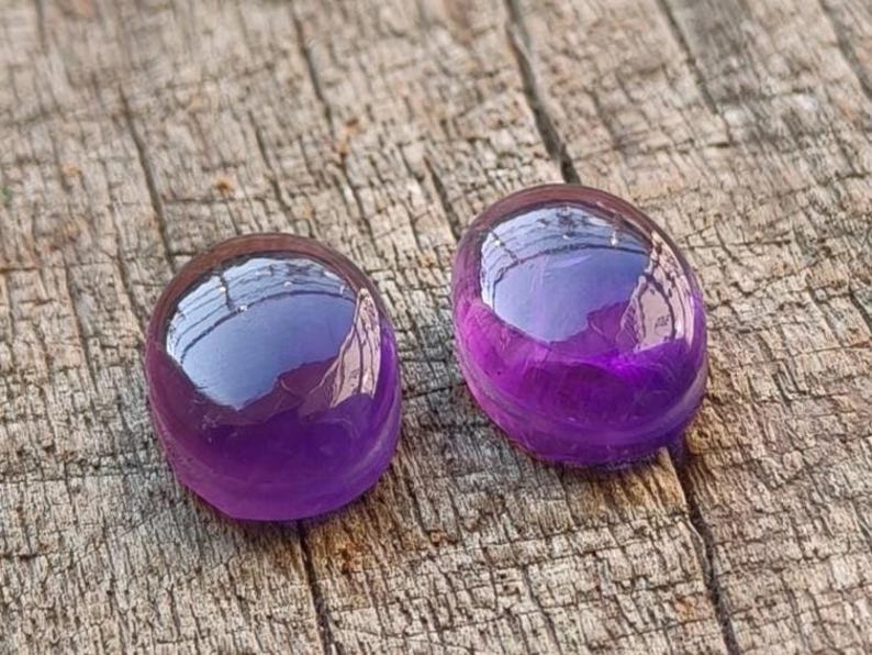 AAA Grade Natural Amethyst Groove Cut Oval Cabochon – Hand Polished ...