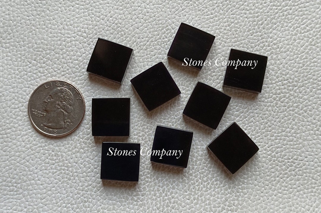 Super ~ Black Obsidian Square Shape Cabochon, Size -5 Mm to 30 Mm ...