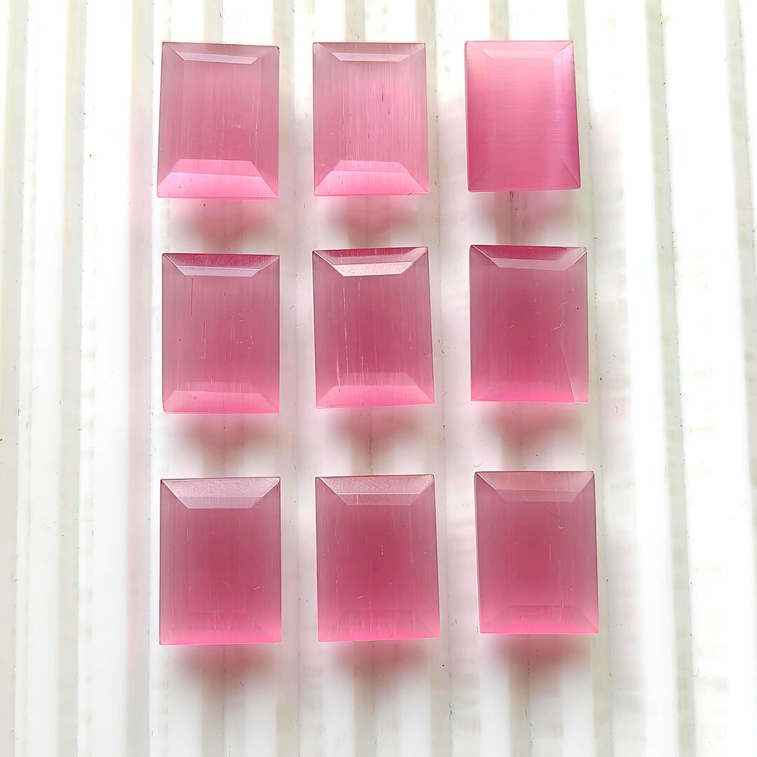 Rectangle -shaped Mona Lisa Faceted Gemstone Cabochon, Lab-created High ...