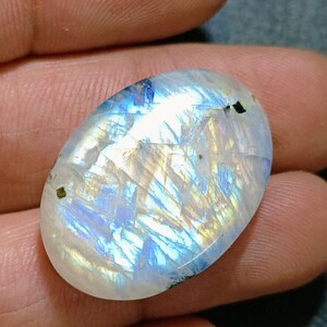 Top Grade Rainbow Moonstone Oval Shape Cabochon Size - 25x18x6 Mm ...