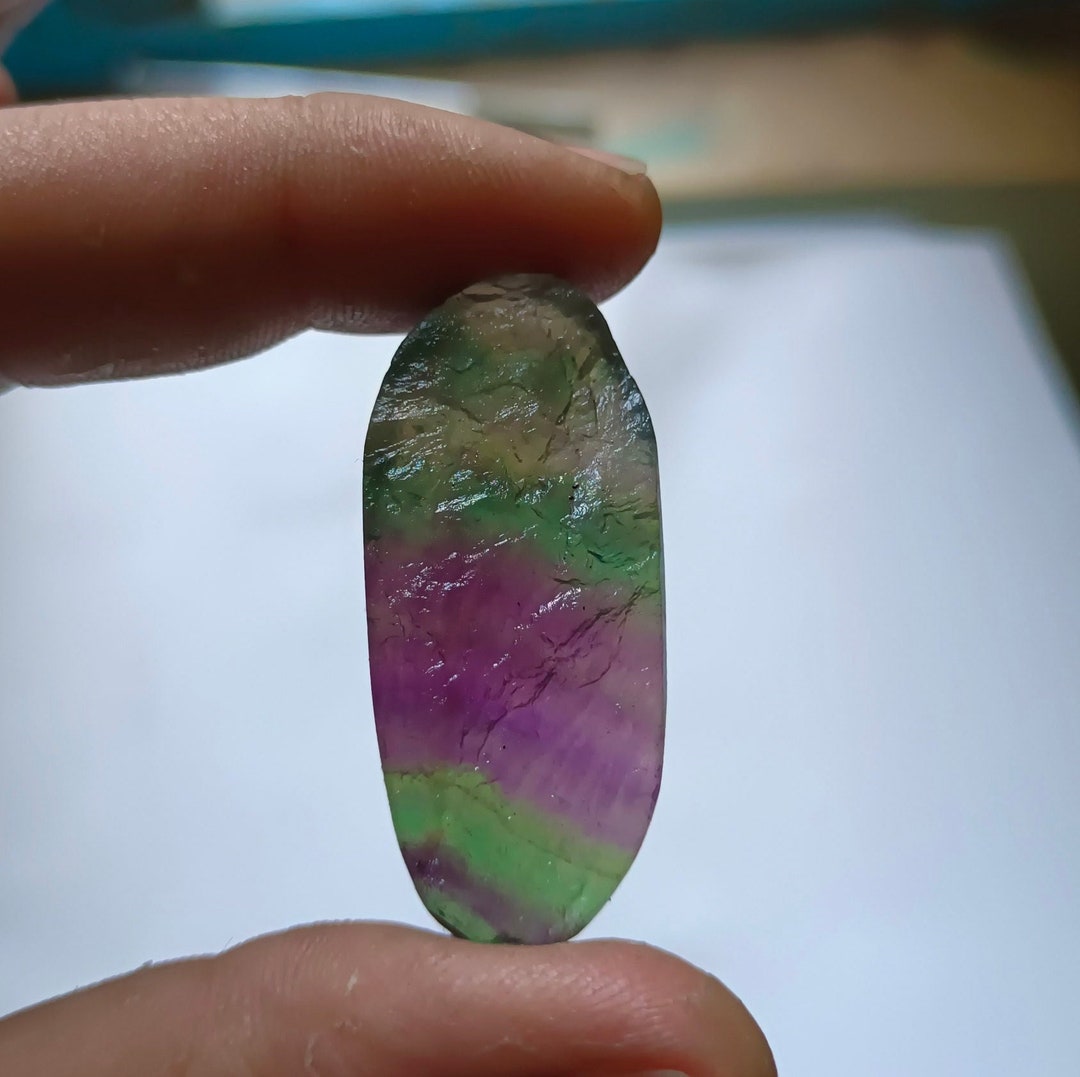 VERY Nice Green and Purple Flashy Flourite Druzy Loose Gemstone. AAA ...