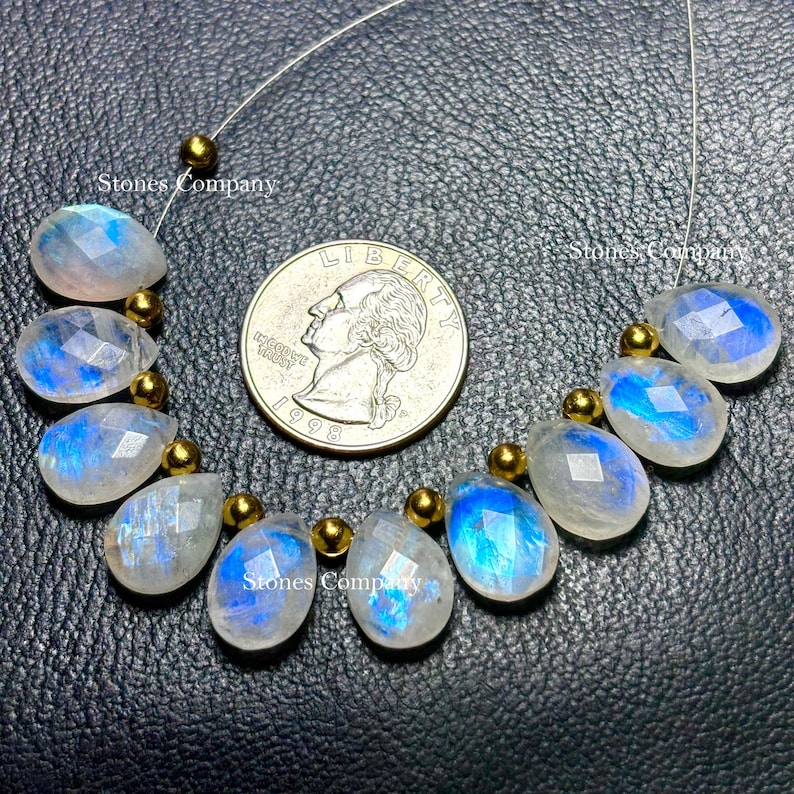 Teardrop ~rainbow Moonstone Beads, Size -6x8mm to 15x20mm Both Side ...